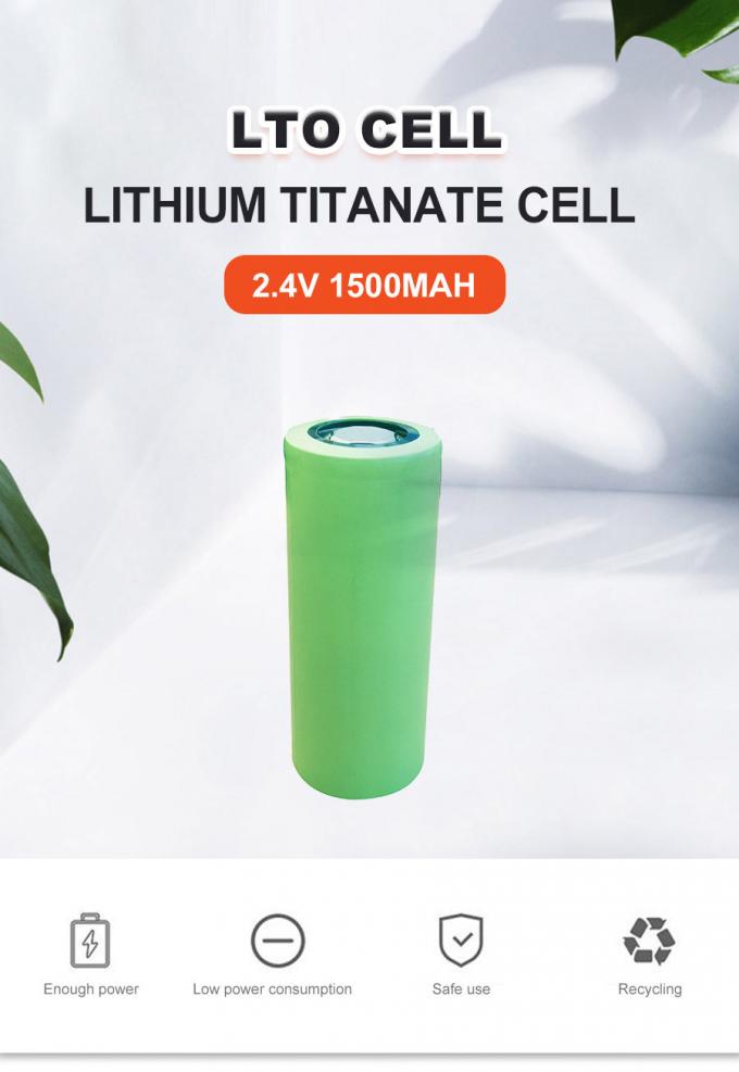 Cylindrical 18650 LTO Battery Cell 2.4V 1500mAh Lithium Titanium Oxide ...