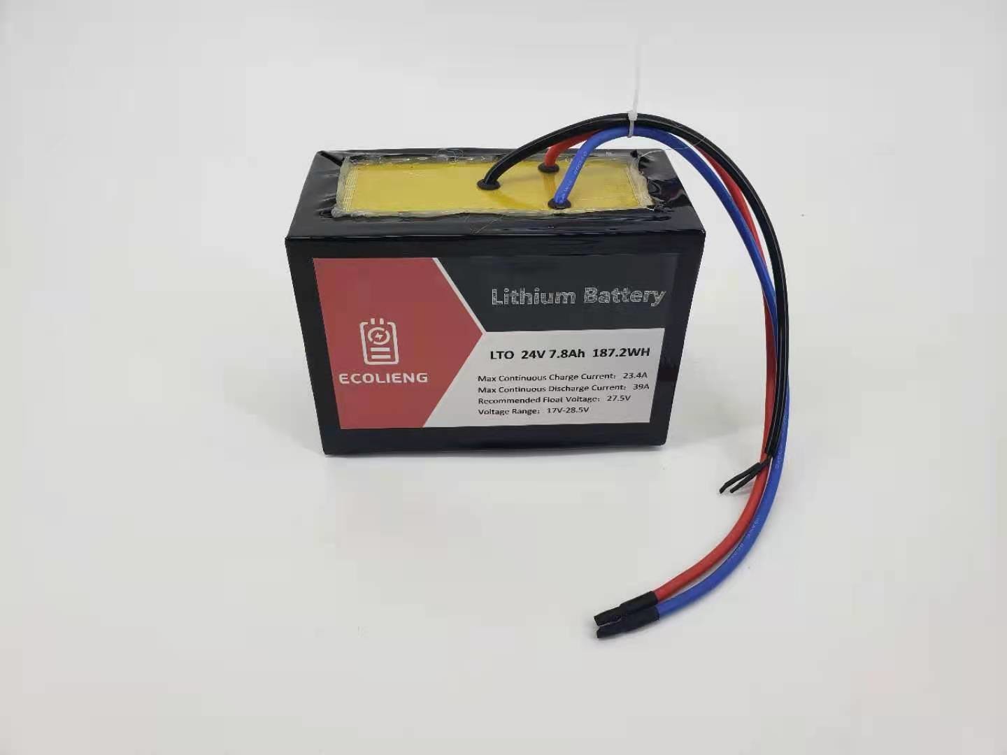 24V 7.8Ah Lithium Titanate LTO Battery Pack For Solar Tracker ...